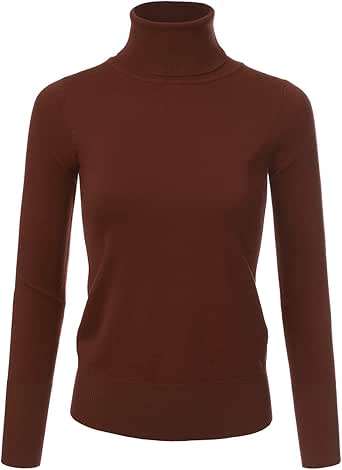 NINEXIS Women's Long Sleeve Turtle Neck Knit Sweater Top with Plus Size ...