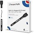 Amazon.com: maxtek Magnetic Black Dry Erase Markers, 6 Count Fine Tip ...