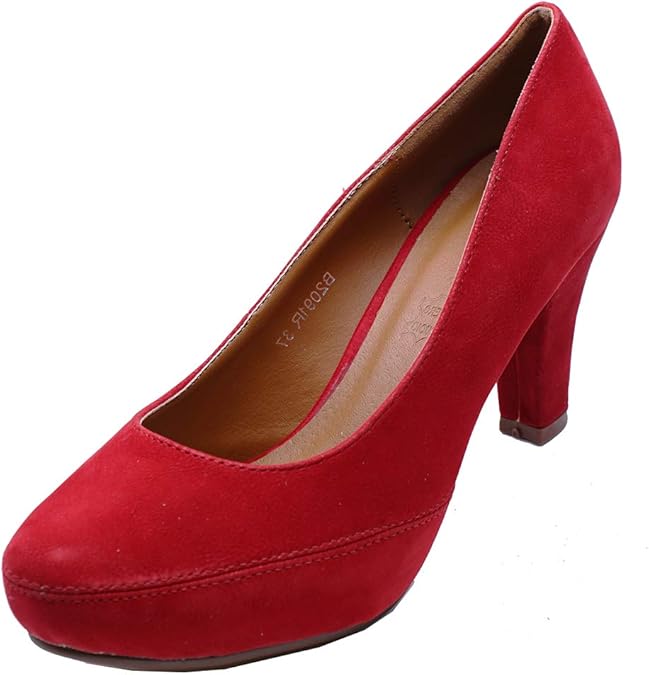 Ladies Red Low-Heel Smart Work Slip-On Casual Comfy Court Shoes Sizes 2 ...