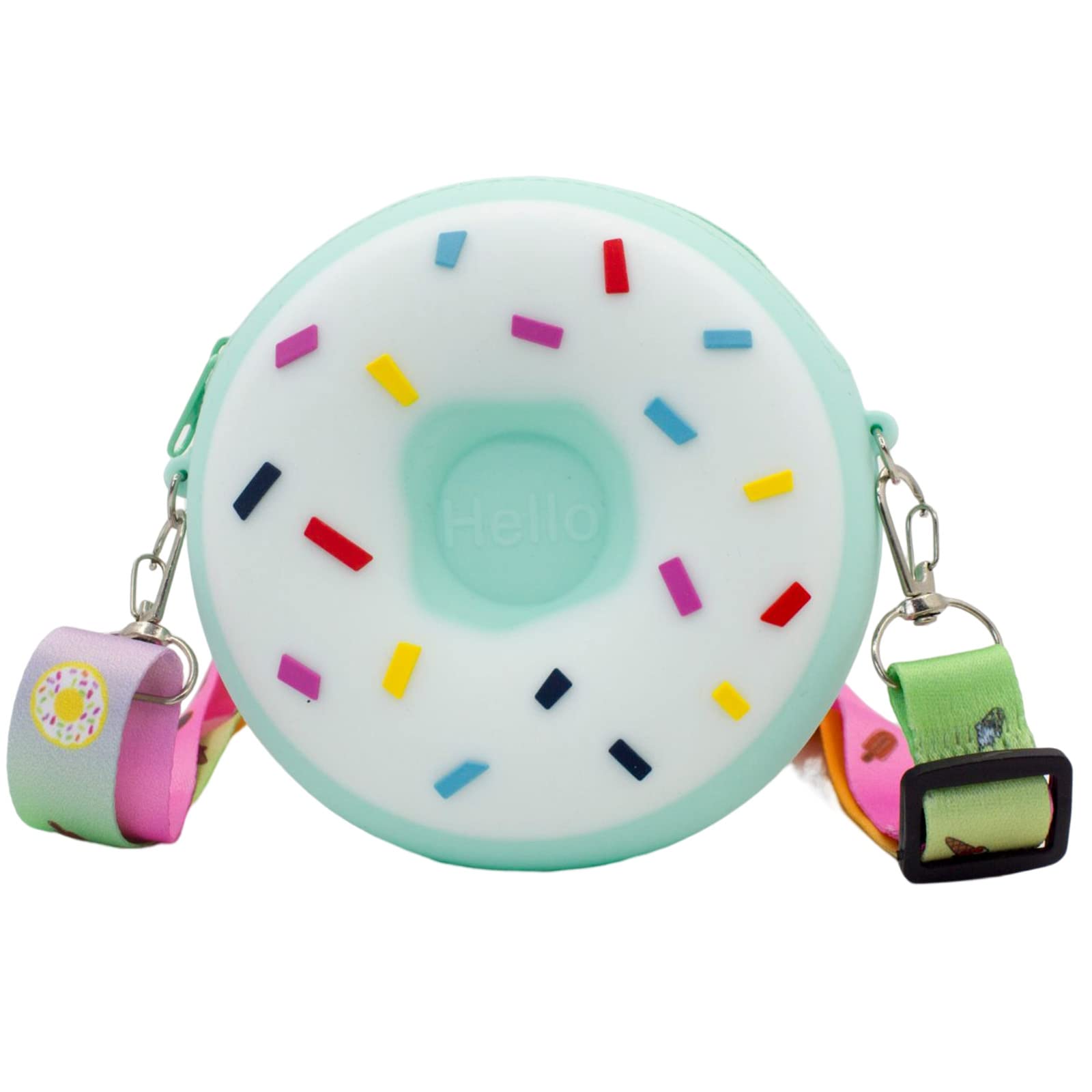 Cute Donut Princess Purse Little Girl Cross body Bag Silicone Shoulder ...