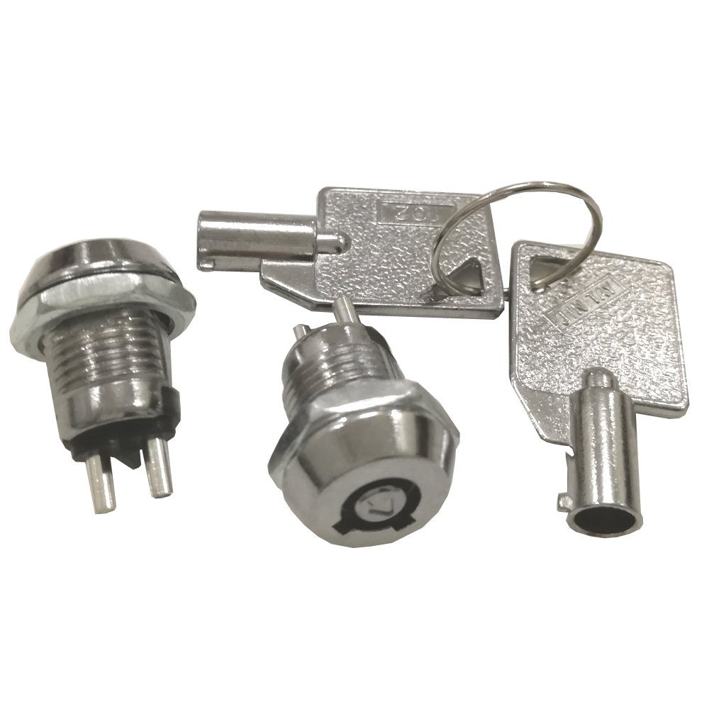 8pcs IP67 Waterproof 12mm Micro Switch Lock Keylock Switch with 2 ...