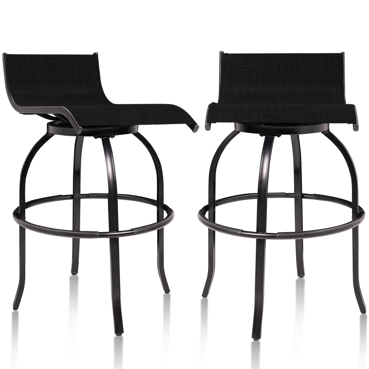 Sundale Outdoor Swivel Bar Stools Set of 2, 32 Inch Seat Height Tall ...