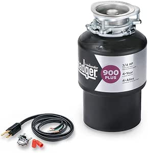 InSinkErator Badger 900 Plus 3/4 HP Continuous Feed Garbage Disposal ...