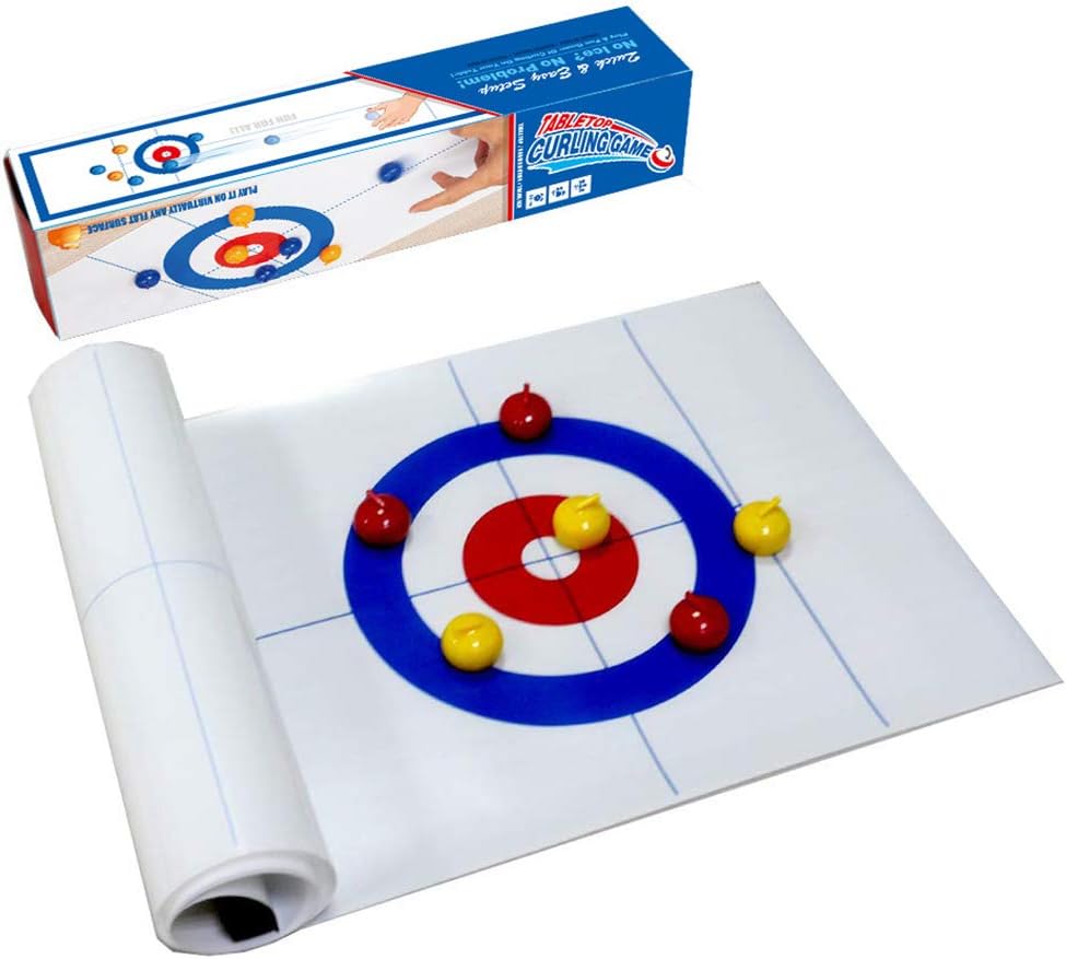 Jeu de curling sur table - PIMPIMSKY - Ensemble de 8 pots bleus et ...
