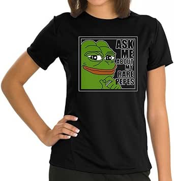 Amazon.com: pepe the frog b for Large Black women T shirt: Clothing