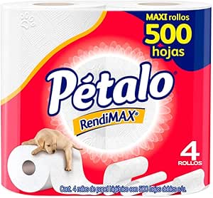 Pétalo RendiMAX, Papel Higiénico, 4 Piezas Con 500 Hojas C/U : Amazon ...