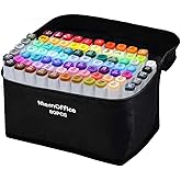 Amazon.com: AspireColor Alcohol Markers Set - 80 Colors Dual Tip Sketch ...