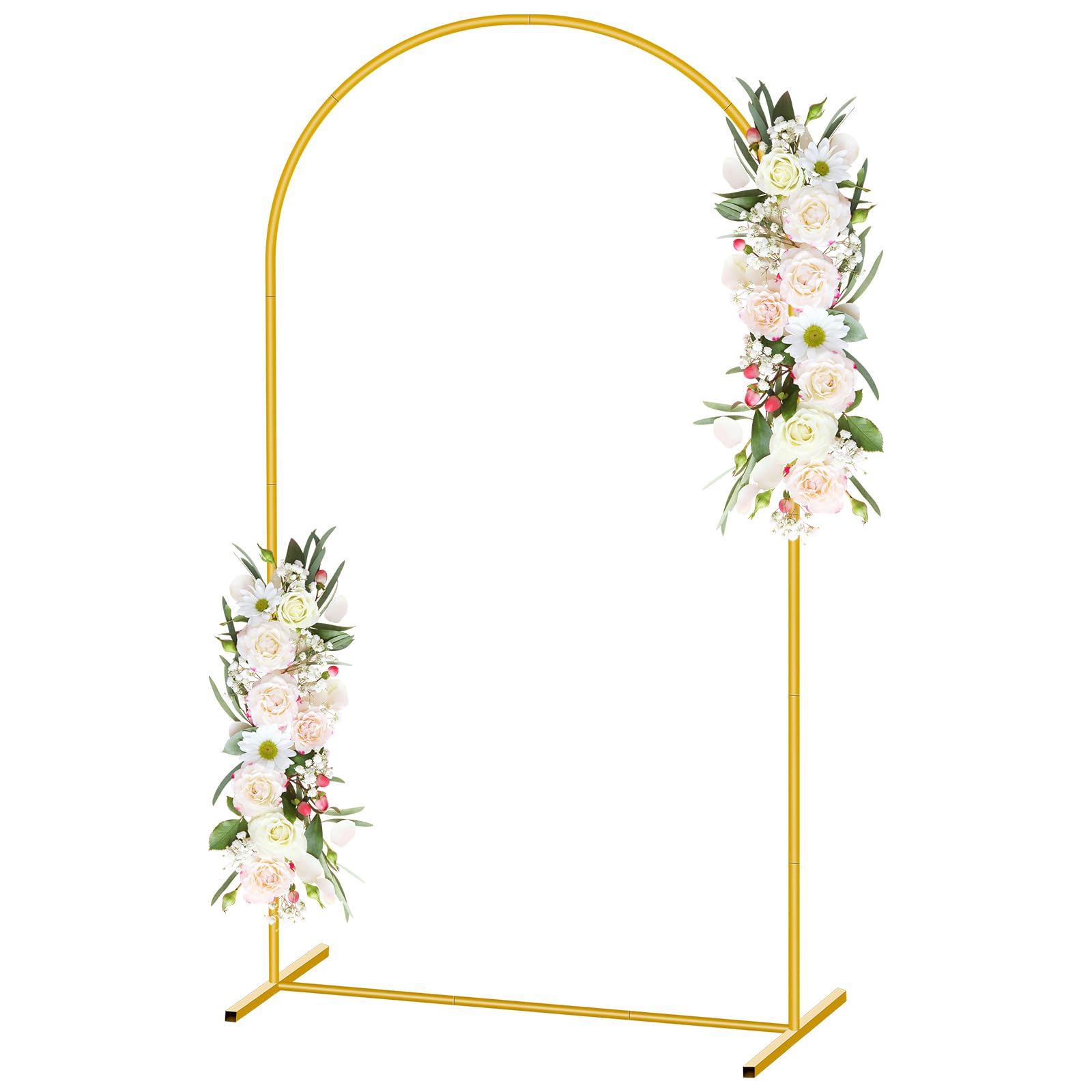 BOUBONI Gold Metal Arch Backdrop Stand, 6FT Wedding Arch Stand Arched ...