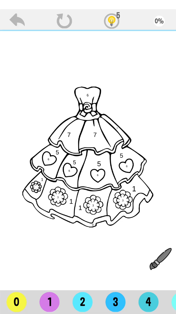 Dresses Color by Number - Girls Paint + Glitter + Crayon + Oil Paint ...