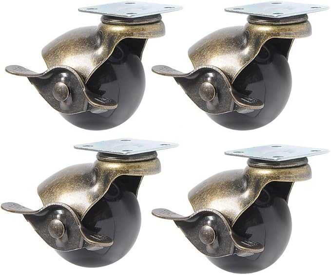 MY1MEY 4 Castors With Brakes, Flat Casters, Universal Casters, Earth ...