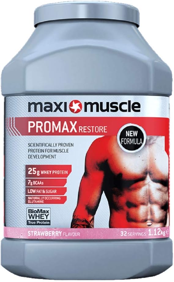 Maximuscle Promax Whey Protein Powder, Strawberry, 1.12 kg: Amazon.co ...