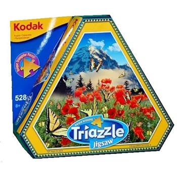 Amazon.com: Mega Brands Mountain Butterflies Triazzle Jigsaw Puzzle ...