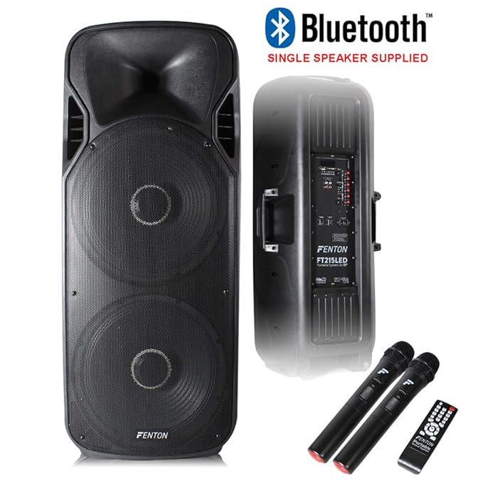 Fenton Portable PA Powered Speaker System Double 15": Amazon.co.uk ...