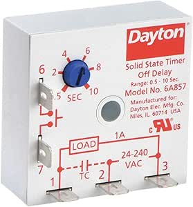 Dayton Encapsulated Timer Relay, Function: Off Delay, Status Indicator ...