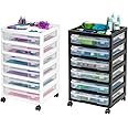 Amazon.com: IRIS USA Scrapbook Storage Cart Bundle with Organizer Top ...