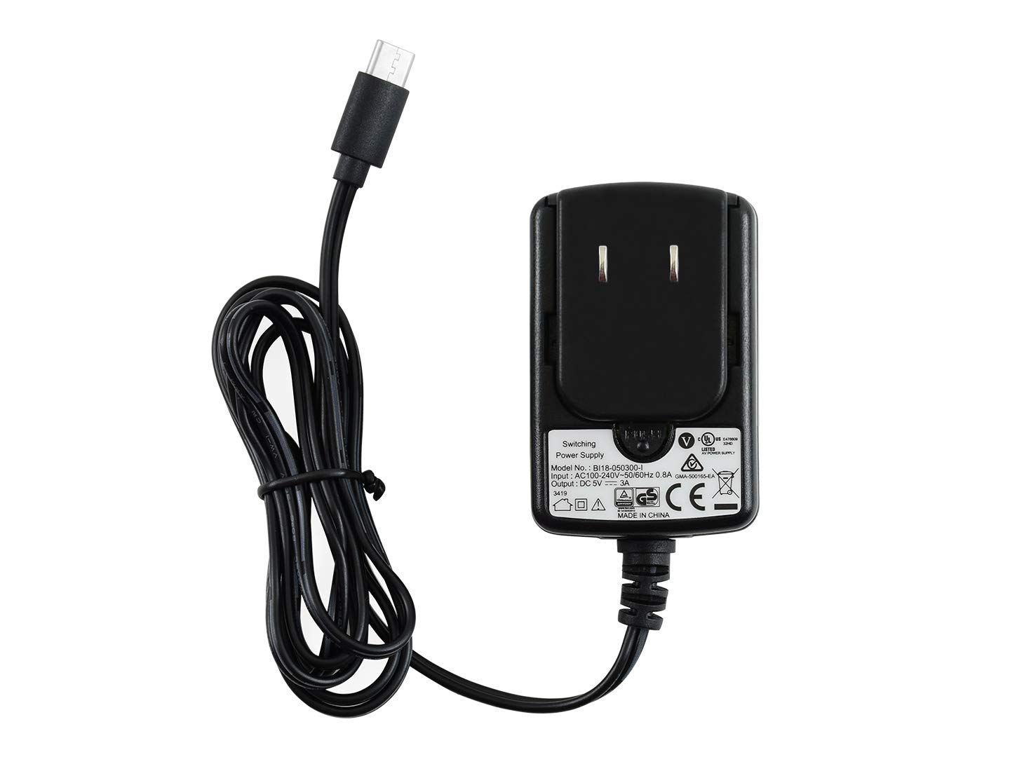 Buy Waveshare Raspberry Pi 4 USB-C Power Supply 5V / 3A with Safety ...