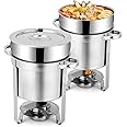 Amazon.com: Snowtaros 7QT Soup Chafer, Stainless Steel Round Soup ...