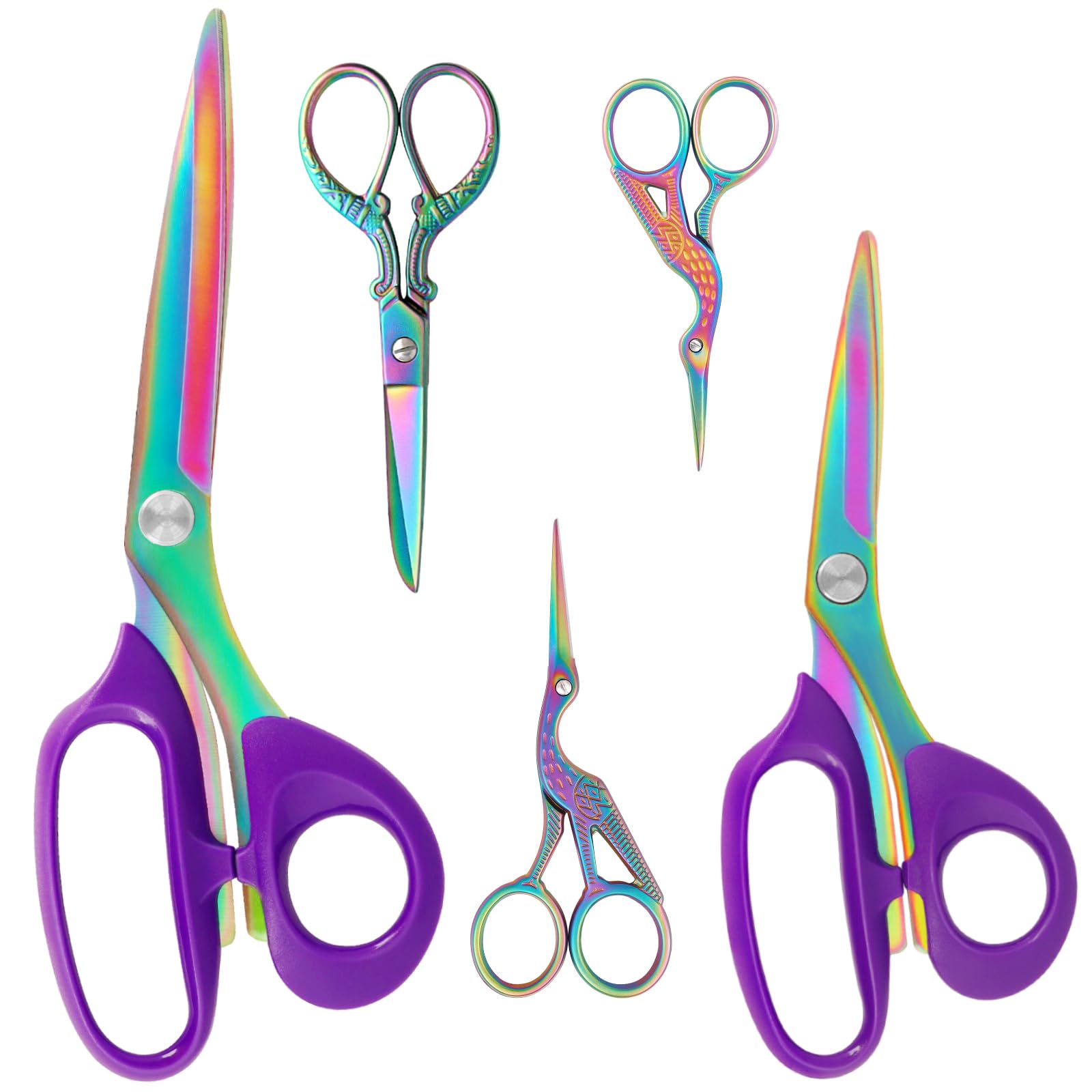 Asdirne Titanium Coating Sewing Scissors Bundle, Professional Fabric ...