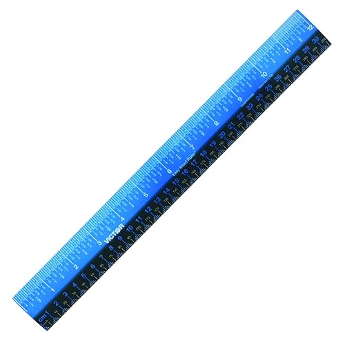 Victor EZ12PBL Plastic Dual Color 12 Inch Easy Read Ruler with Inches ...