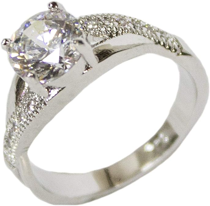 Amazon.com: RS Covenant Women's Rhodium Plated Dress Ring Criss Cross ...