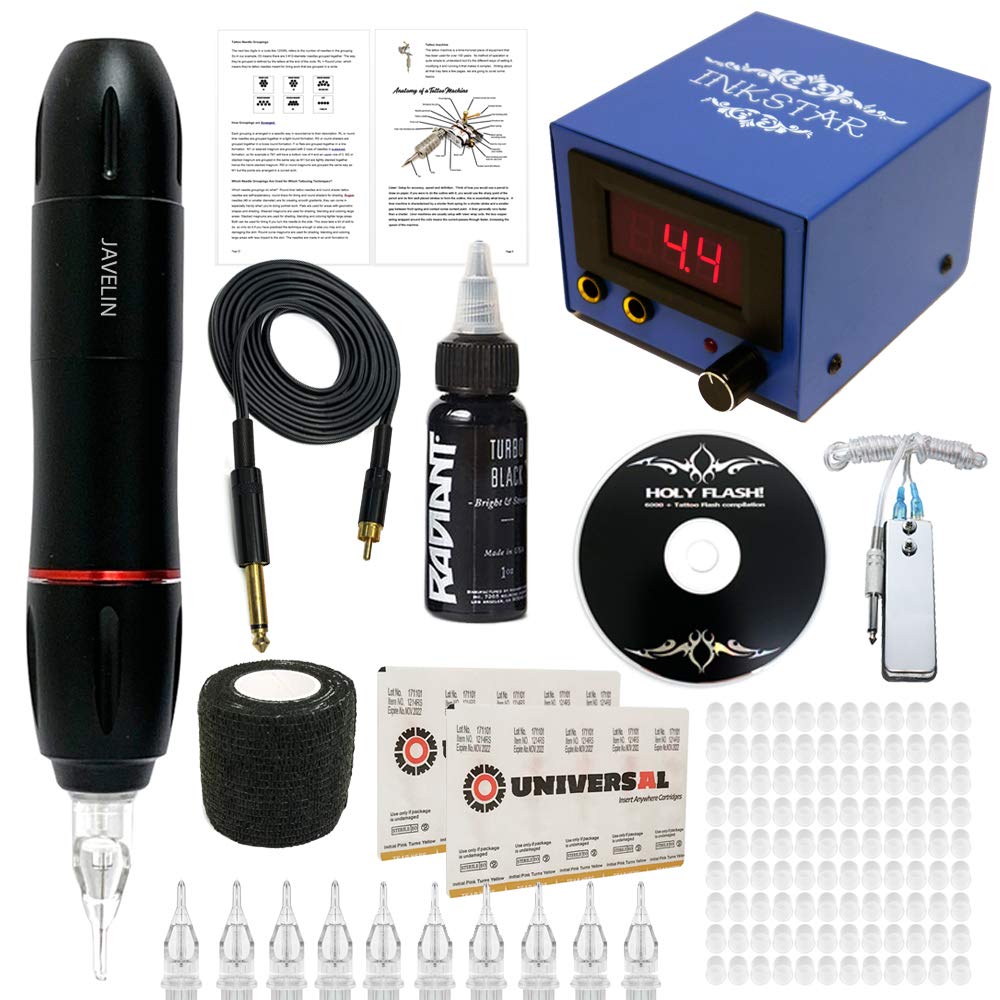 Javelin Portable Tattoo Pen Kit Starter Machine Gun Power Supply ...