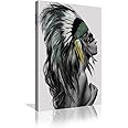 Amazon.com: Indian Girl Chief Native American Canvas Wall Art Girl ...