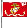 Amazon.com : Jayus US Marine Corps USMC Military Flags 3x5 Outdoor ...