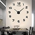 Amazon.com: Biramba Frameless DIY Wall Clock,3D Surface Mirror Wall Clock Modern Design Large ...