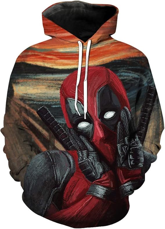 The Scream Deadpool Interesting Printed Novelty Hoodies for Men and ...