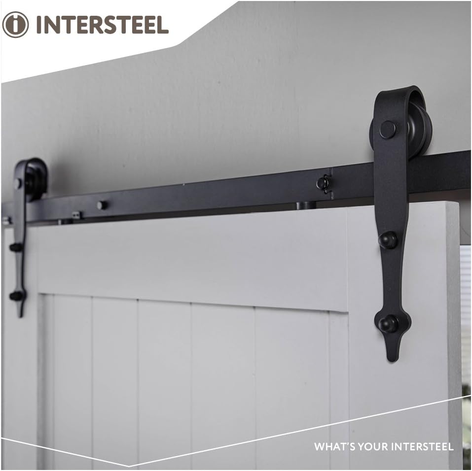 Intersteel Basic Matt Black Sliding Door System for Barn Wood Door ...