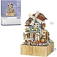 Amazon.com: FULHOLPE Street View Windmill Music Box Bricks Model Set, 799Pcs DIY Building Block ...