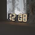 Amazon.com: mooas 3D Pure Mini White Gold LED Clock, Multi-Function LED Clock (Calendar, Alarm ...