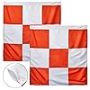 Safety Airport Flag, 36 x 36 Inch, Marking Orange and White Checkered ...