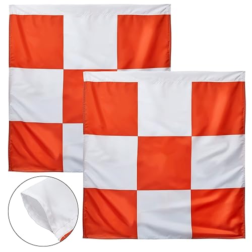 Safety Flag Airport Flag, 36 x 36 Inch, Marking Flags Orange and White ...