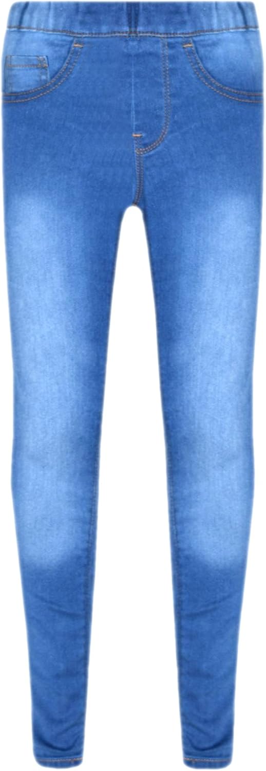 Kids Stretchy Jeans Girls Denim Jeggings Pants Trousers Leggings Colour ...