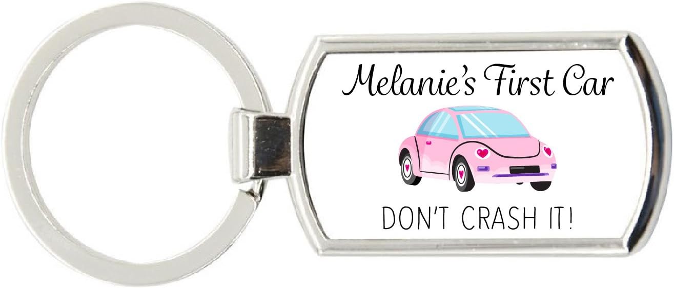 Personalised Girls First Car Keys Metal Rectangle Keyring Driving Test ...