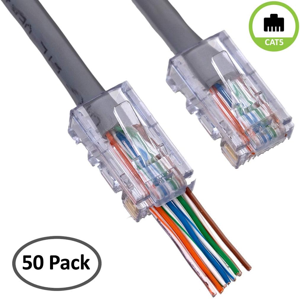 Amazon.com: High Speed Pass-Through RJ45 CAT5/CAT5e Connectors - 50 ...