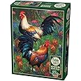 Amazon.com: Cobble Hill 1000 Piece Puzzle - Roosters - Sample Poster Included : Toys & Games