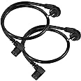 Amazon.com: [2PACK] 2FT 90 Degree Replacement Computer Monitor Power Cord - Low Profile Flat ...