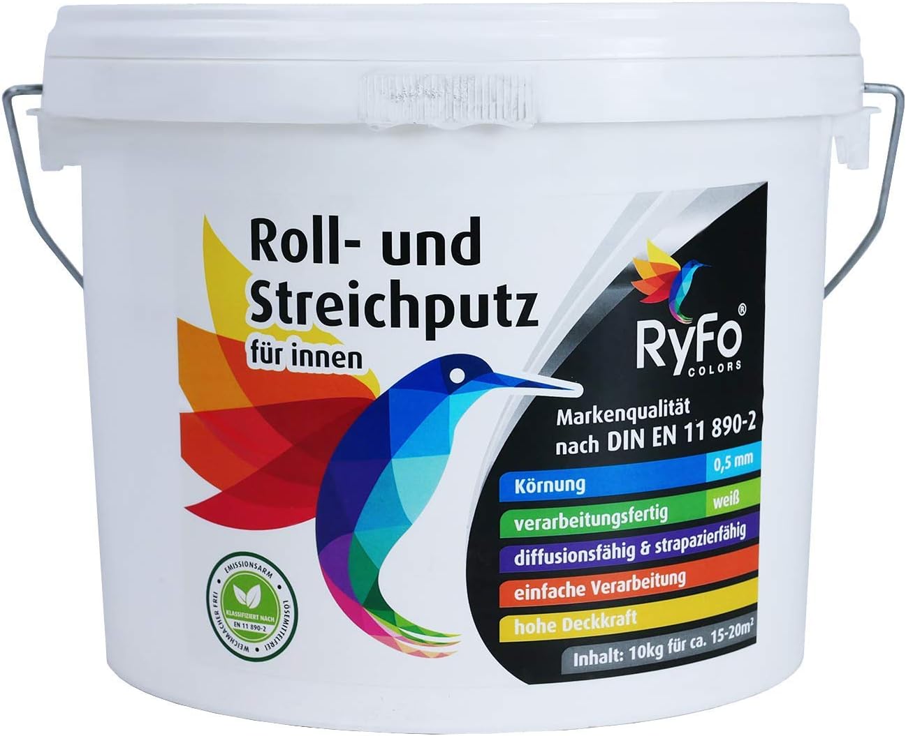 RyFo Colors Roll- und Streichputz für innen 10kg (Größe wählbar ...