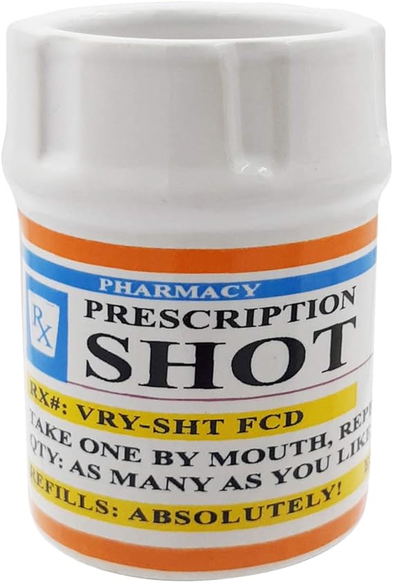 Shot Glass - Novelty Prescription Pill Bottle - 2 oz Funny Shot Glass ...