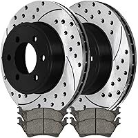 Amazon.com: AutoShack BRKPKG0960 Rear Drilled and Slotted Brake Kit Rotors Black and Ceramic ...