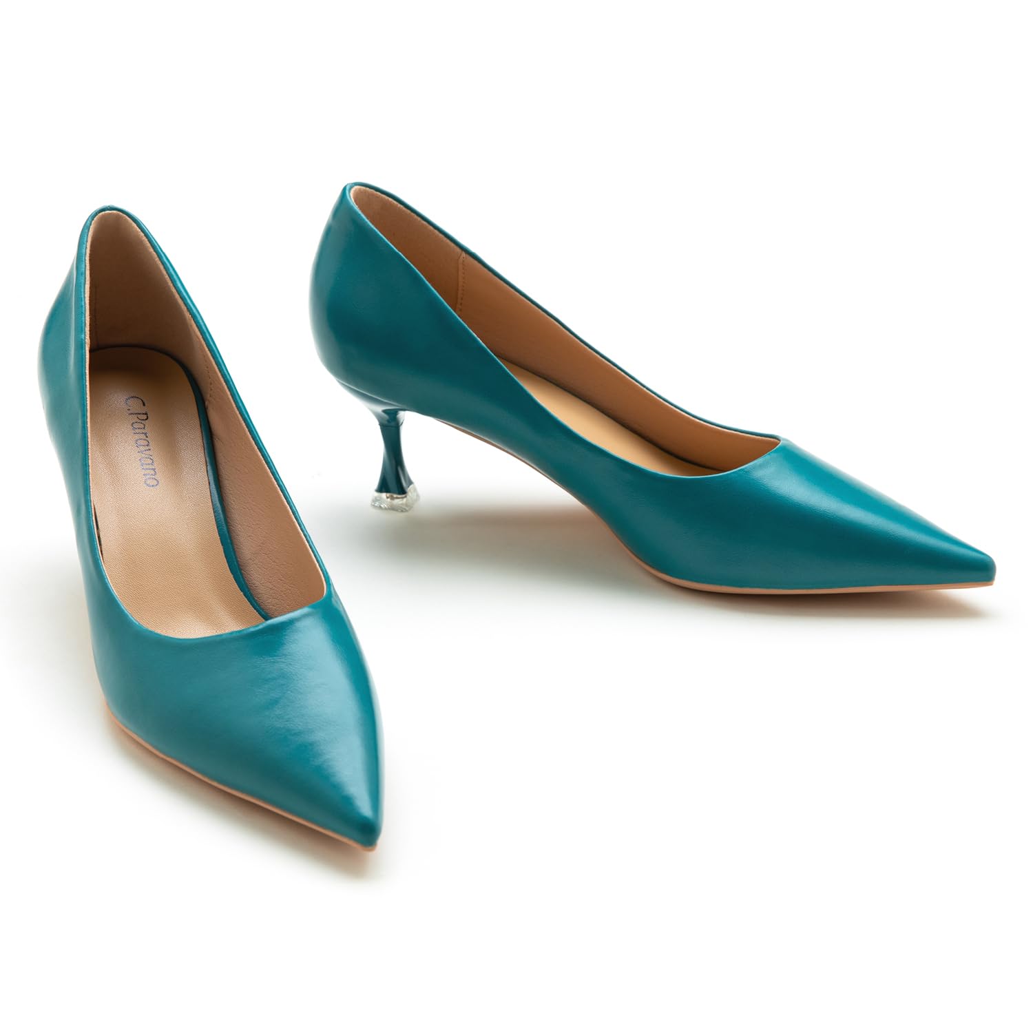 C.Paravano Women's Pumps I Pointed Toe Stiletto Pumps I Kitten Low Heel ...