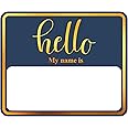 Amazon.com : 180 PCS Hello My Name is Name Tag, Gold Foil Name Tags ...