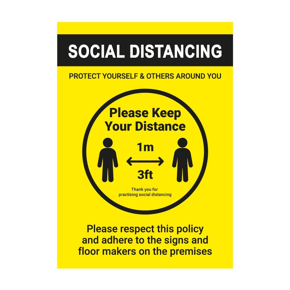Please Keep Your Distance (1m) Foamex Board A4 – BigaMart