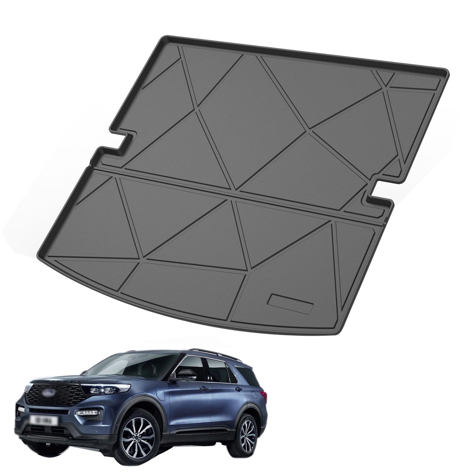 Elsetyler Cargo Liner for 2020 2021 2022 2023 2024 2025 Explorer - Black TPE All Weather Heavy ...