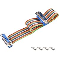 Amazon.com: uxcell IDC Rainbow Wire Flat Ribbon Cable DB25 Male to DB25 Female Connector 2.54mm ...