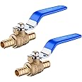 Amazon.com: (Pack of 2) EFIELD 3/4 Inch Barb Crimp Pex Brass Full Port Shut-off Ball Valve for ...