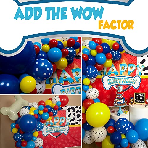 100pc, EASY DIY – Paw Patrol Balloons Garland Arch Kit with BONUS Bone & Paw Print Balloons for ...