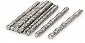 IIVVERR M5 x 60mm 0.8mm passo aço inoxidável 304 totalmente roscado ...